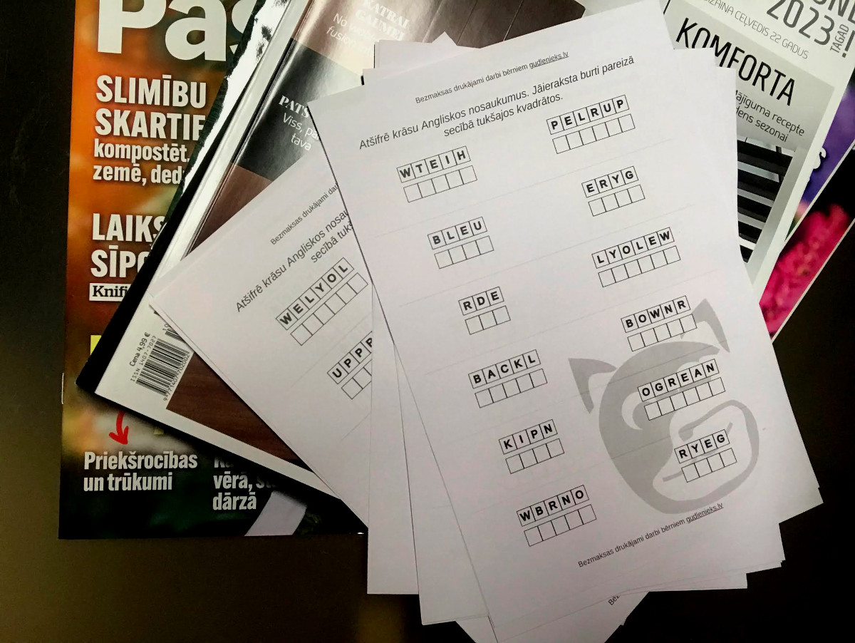 Bezmaksas darba uzdevumi Angļu valodā - Krāsas - Gudlenieks