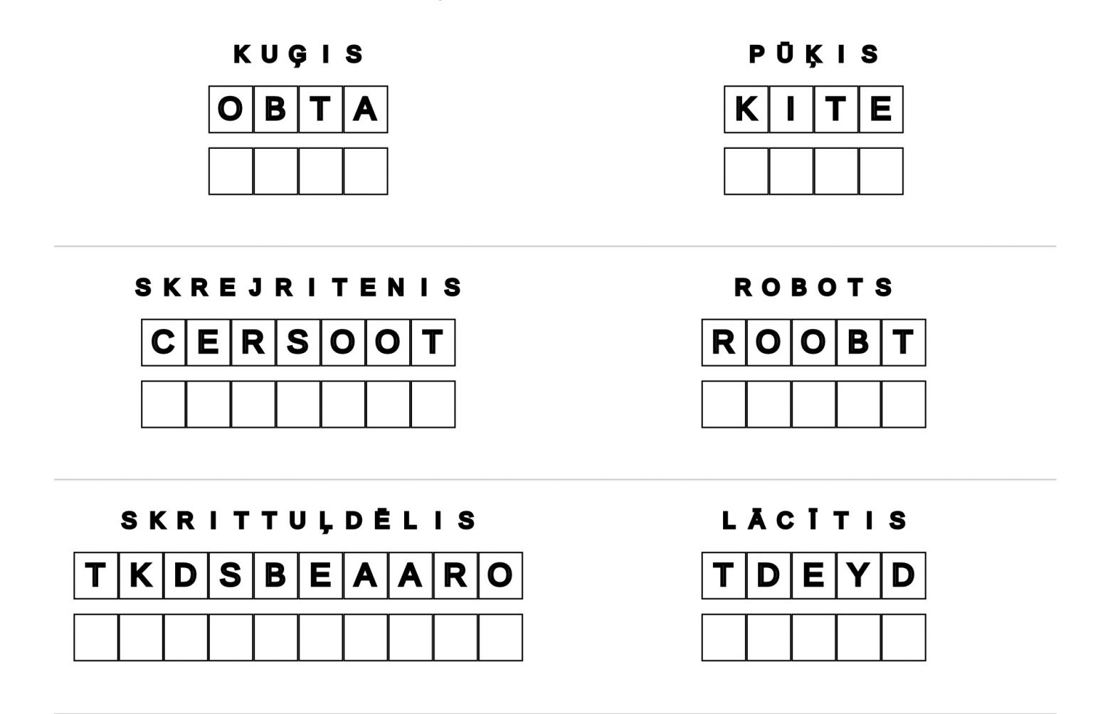 Angļu valoda - Bezmaksas drukājamas uzdevumu lapas - Gudlenieks
