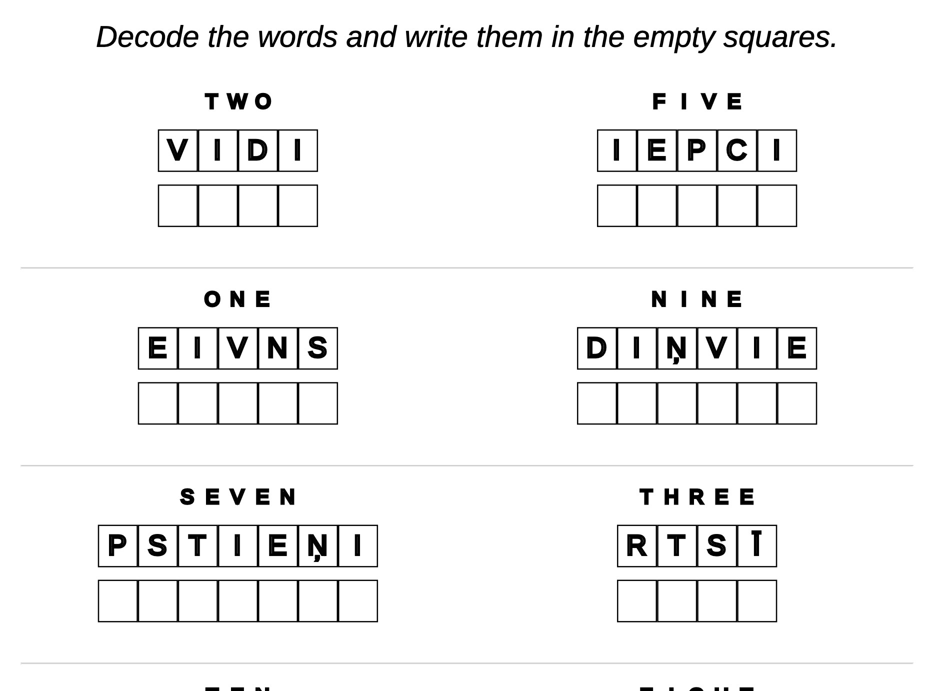 Latvian language: numbers - decode the words - Gudlenieks