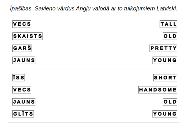 Bezmaksas darba uzdevumi Angļu valodā - Īpašības - Gudlenieks