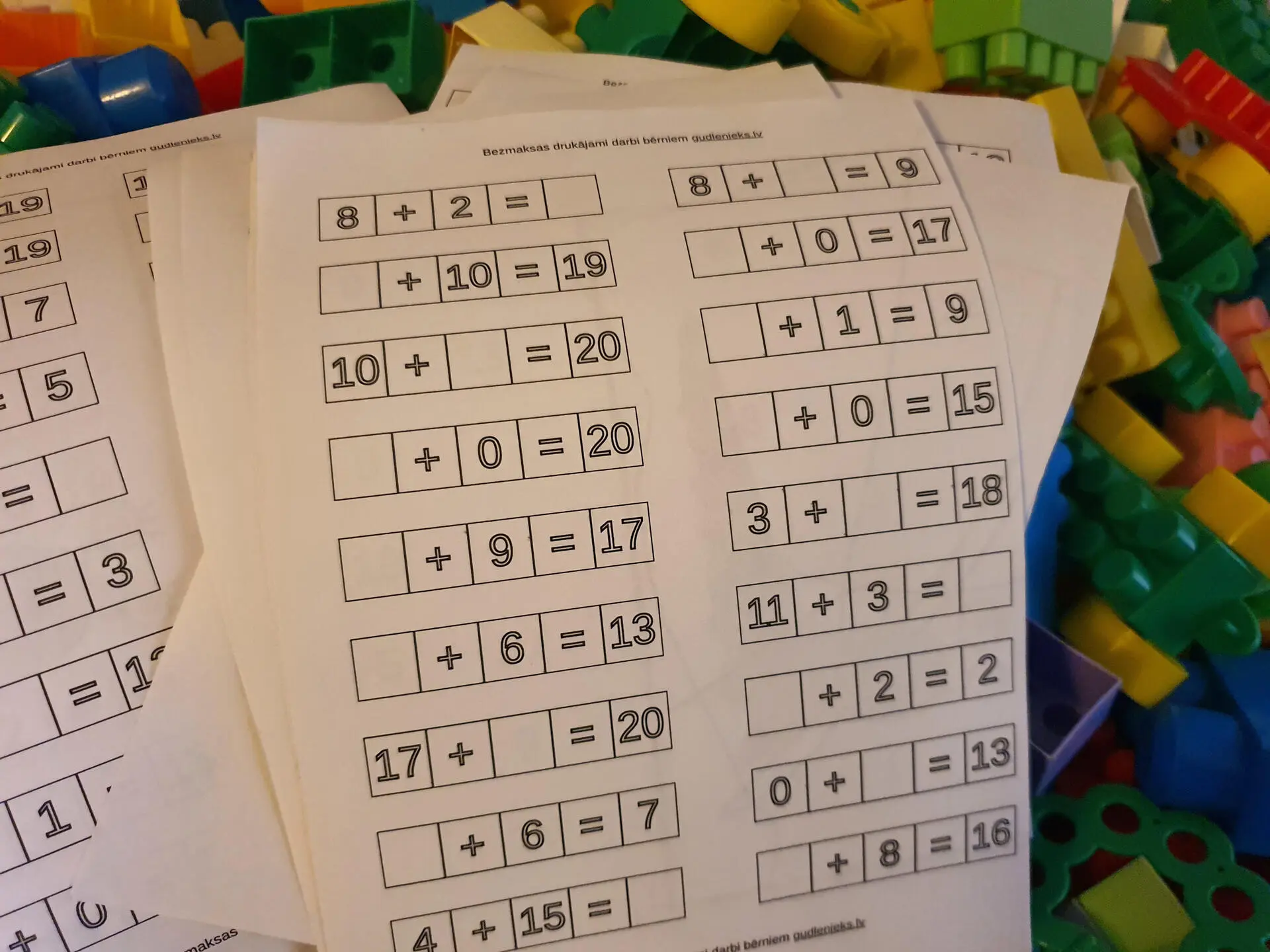 Counting up to 20 with unknown addends - Gudlenieks