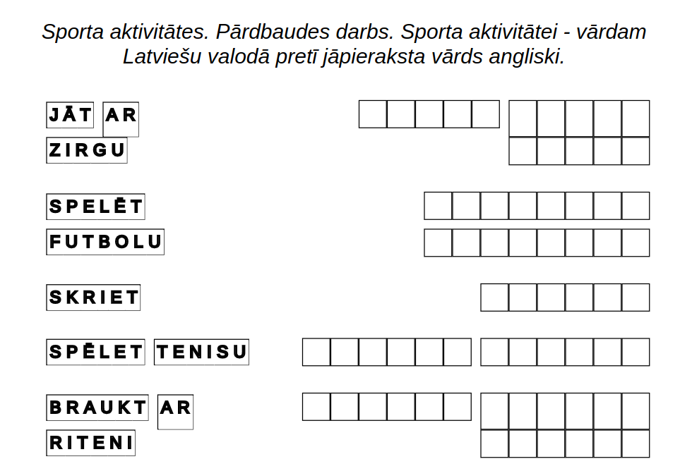 Angļu valoda - Bezmaksas drukājamas uzdevumu lapas - Gudlenieks